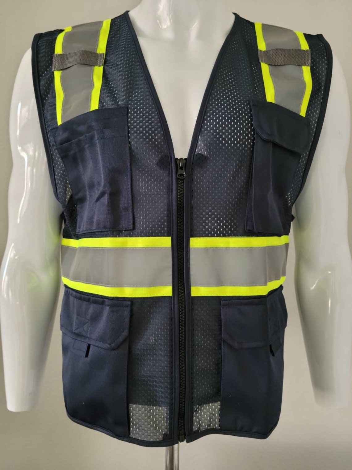 Class 2 Navy Blue Safety Vest - Etsy
