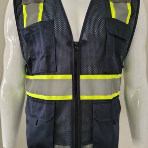 Class 2 Navy Blue Safety Vest - Etsy