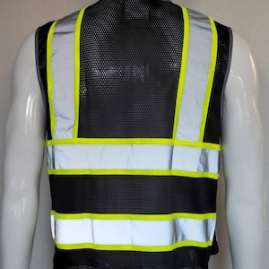 Class 2 Black Utility Safety Vest - Etsy