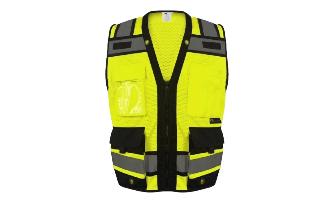 Yellow Superior Surveyor Safety Vest With Rear Tablet Pocket - Etsy
