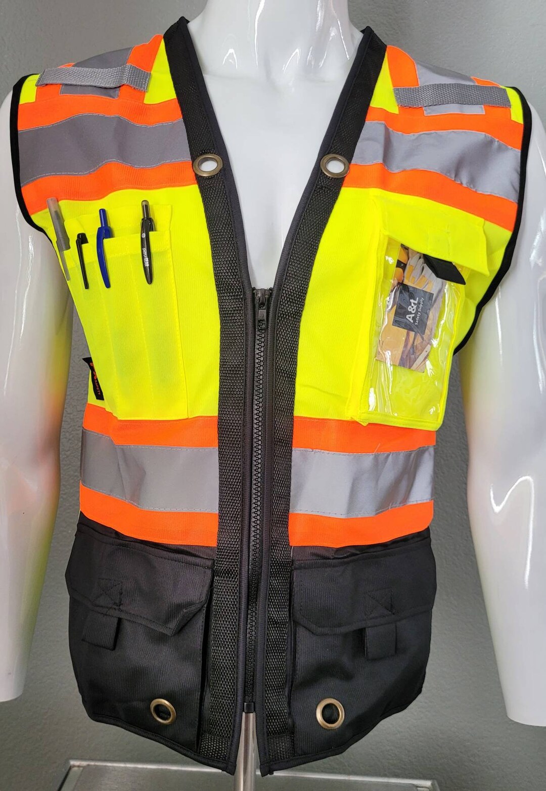 Tricolor Yellow Safety Vest - Etsy