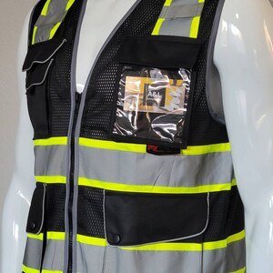 Class 2 Black Utility Safety Vest - Etsy