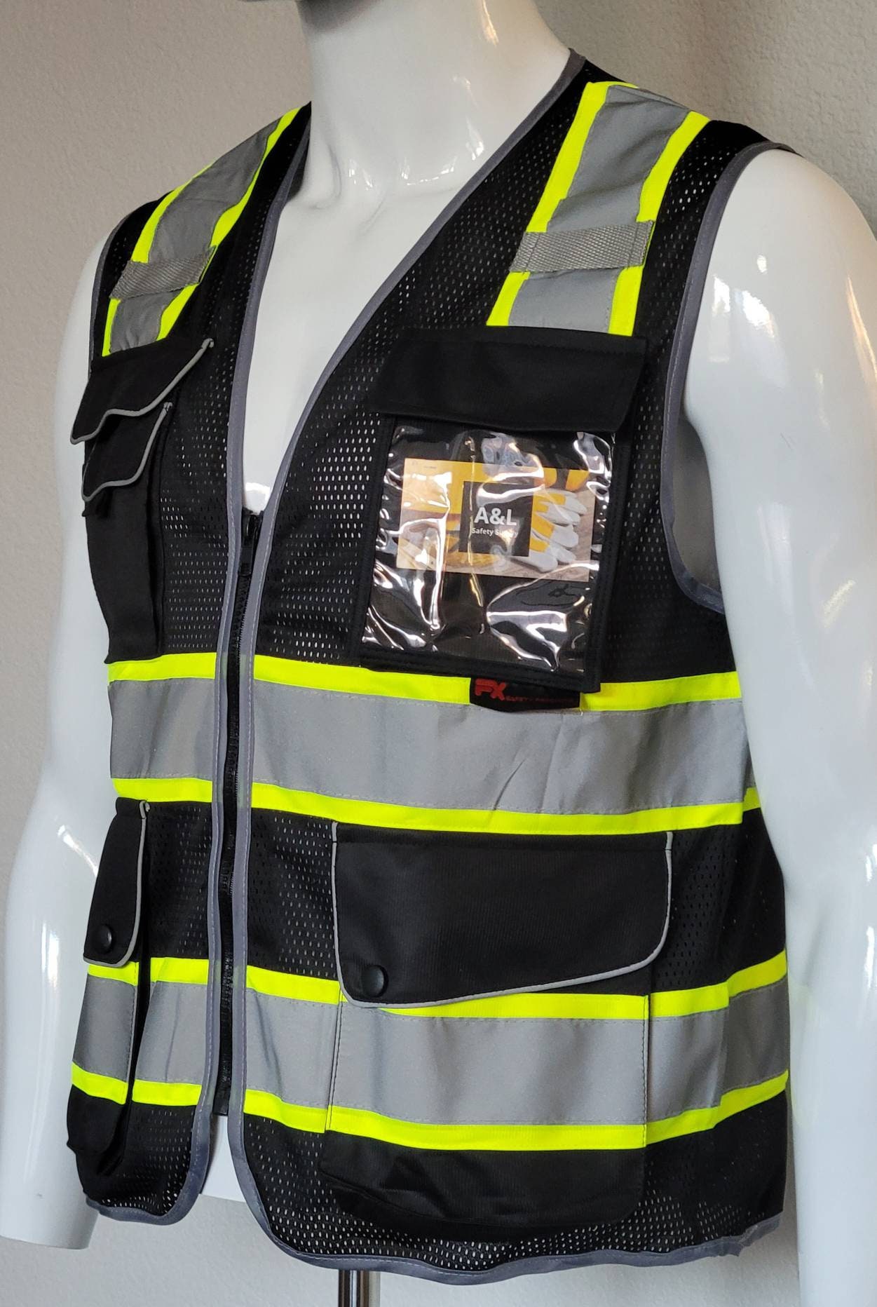 Class 2 Black Utility Safety Vest - Etsy