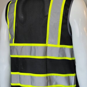 Class 2 Black Utility Safety Vest - Etsy
