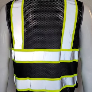 Class 2 Black Utility Safety Vest - Etsy
