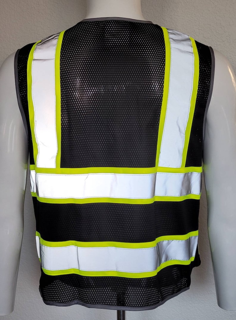 Class 2 Black Utility Safety Vest - Etsy
