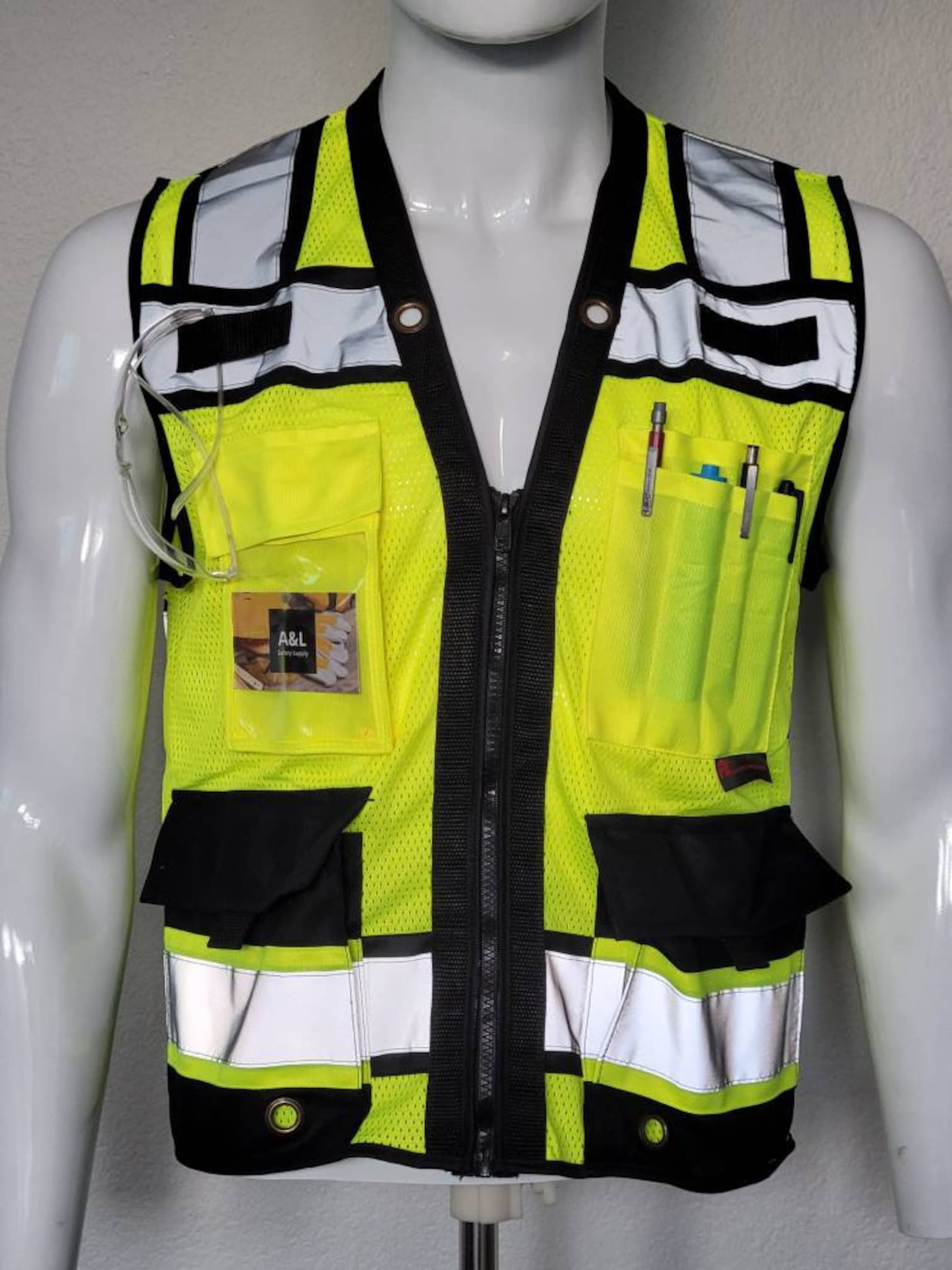 Yellow Superior Surveyor Safety Vest With Rear Tablet Pocket - Etsy