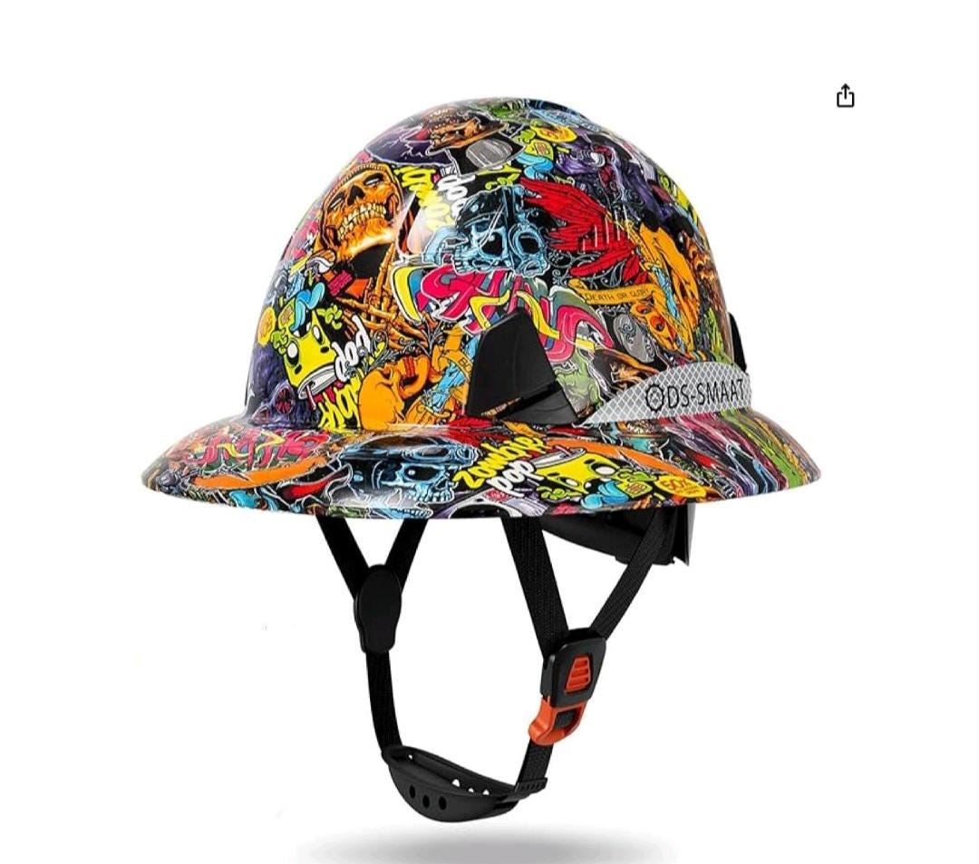 Graffiti Yellow Full Brim Hard Hat: Hydro Dipped, ANSI Z89.1 - Etsy