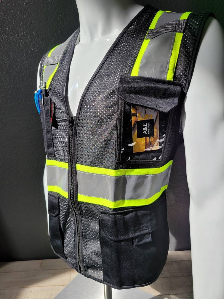 Class 2 Black Safety Vest - Etsy