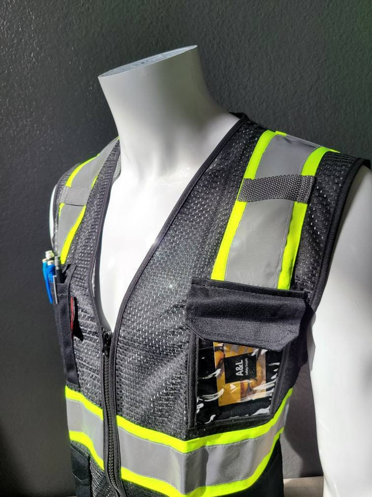 Class 2 Black Safety Vest - Etsy