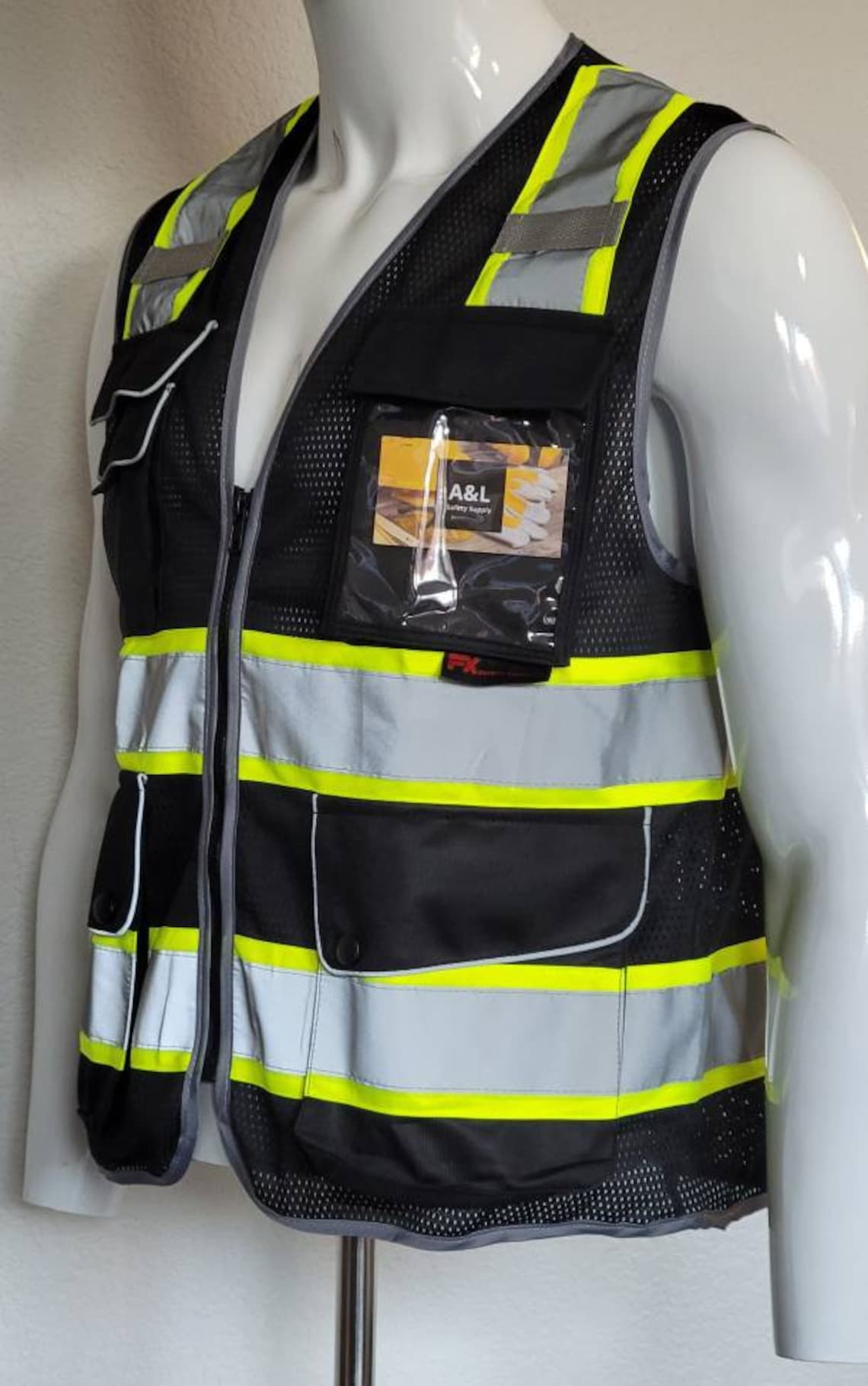 Class 2 Black Utility Safety Vest - Etsy