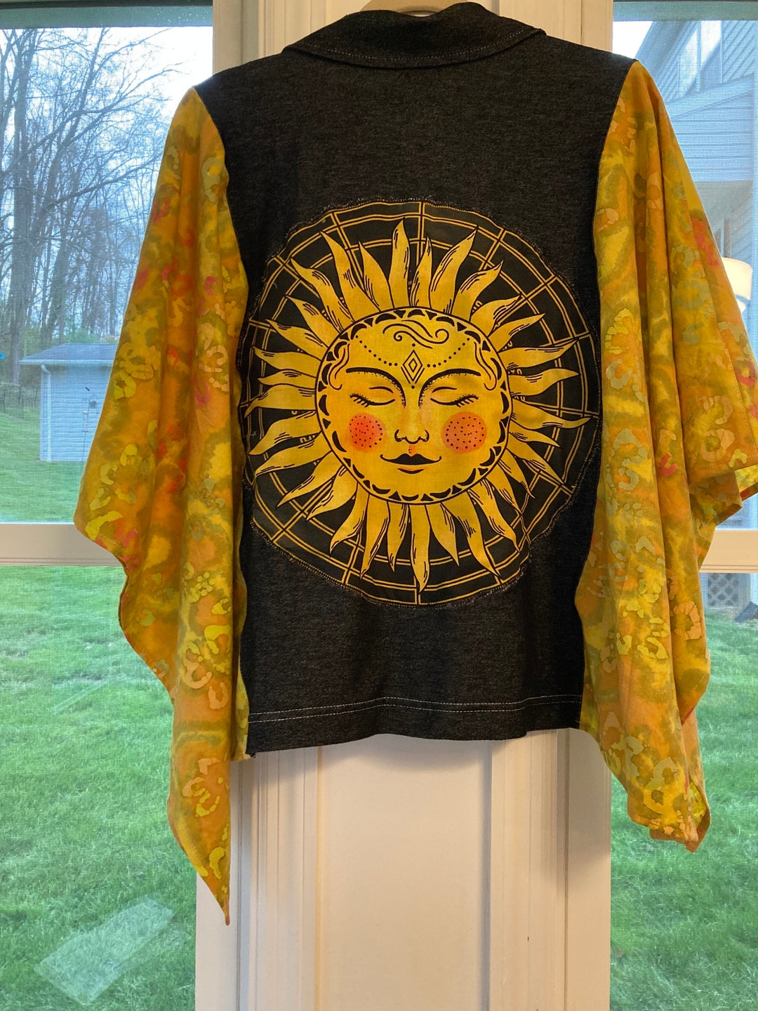 Celestial Sun Applique Poncho Top - Etsy