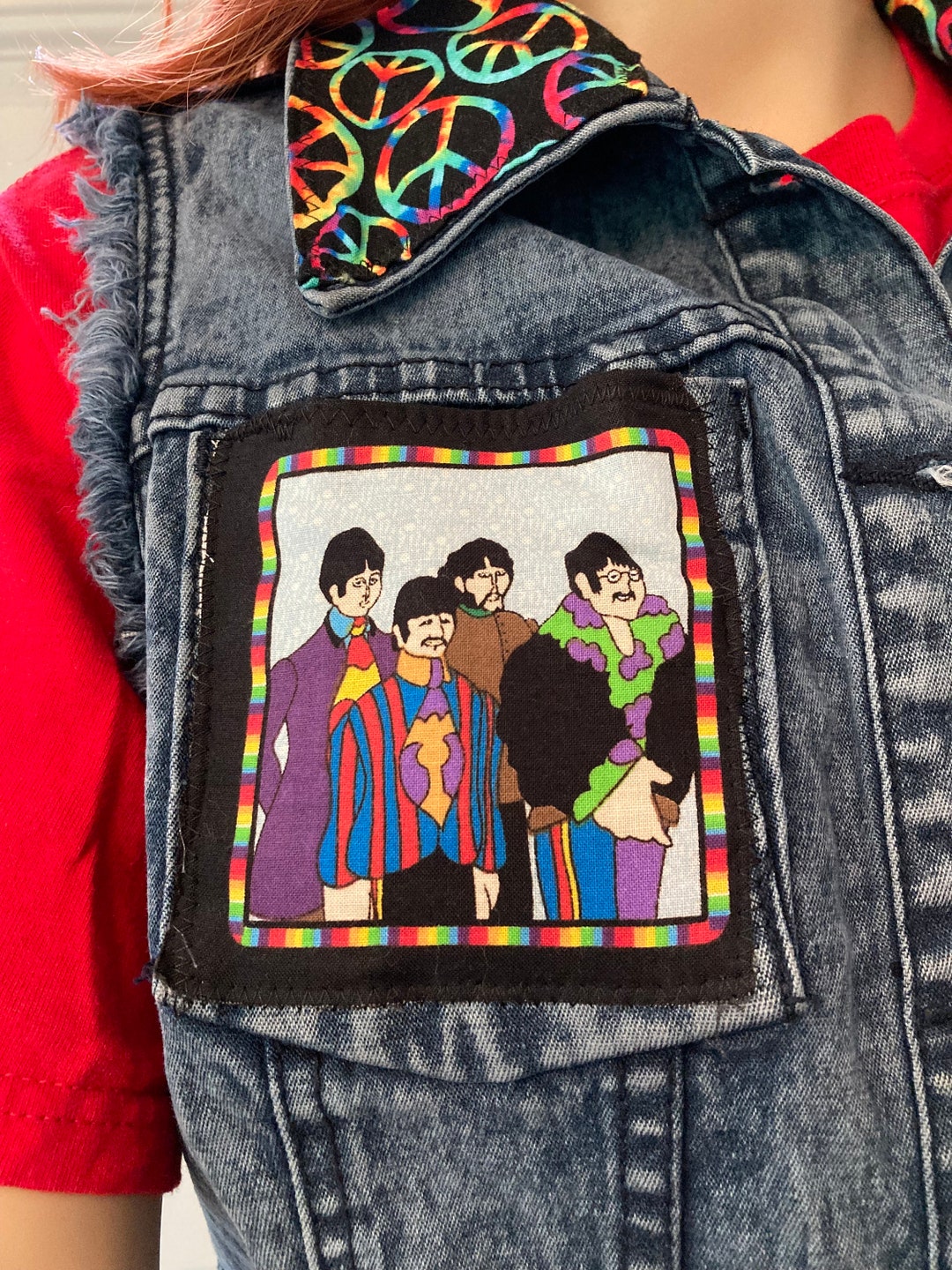 Beatles Yellow Submarine Inspired Pop Art Denim Vest - Etsy