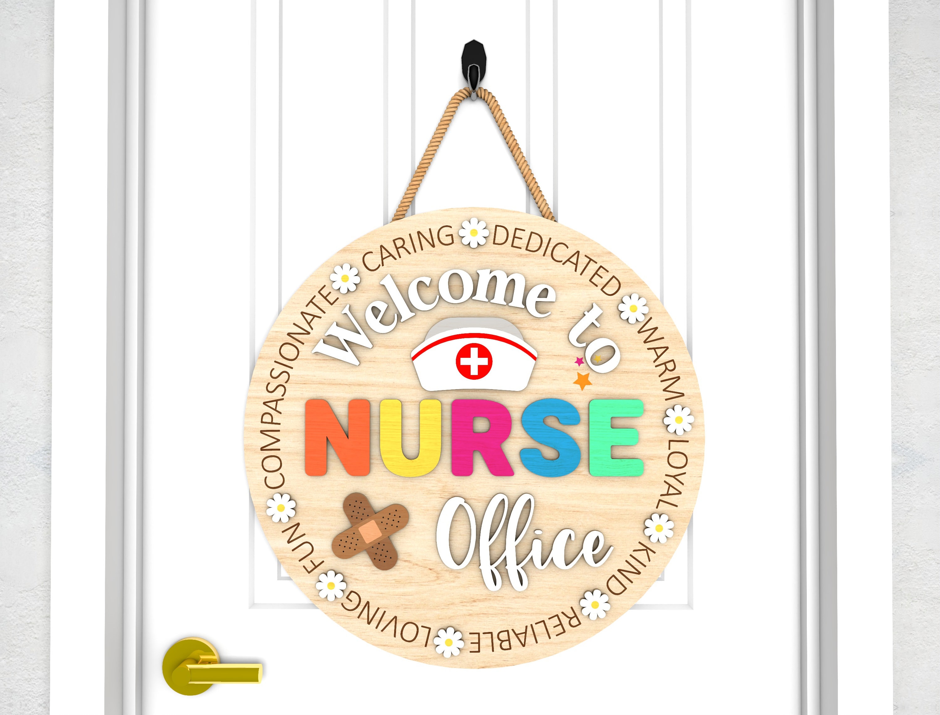 Welcome to Nurse Office Round Sign SVG, Gift for Nurse, Nurse Welcome ...