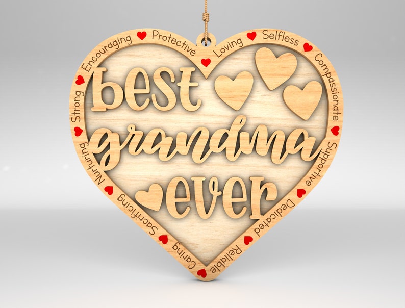 Best Grandma Ever Ornaments Svg Bundle, Set of 6 Mothers Day Ornament ...