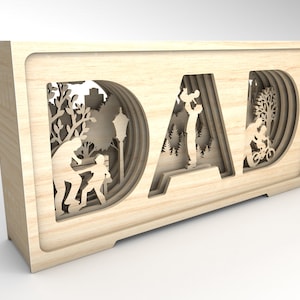 3D Multilayer Standing Dad Art Svg, Happy Father’s Day Svg, Gift for ...