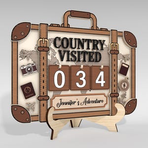 Personalized Suitcase Map Countries Visited Tracker Sign SVG, Travel ...