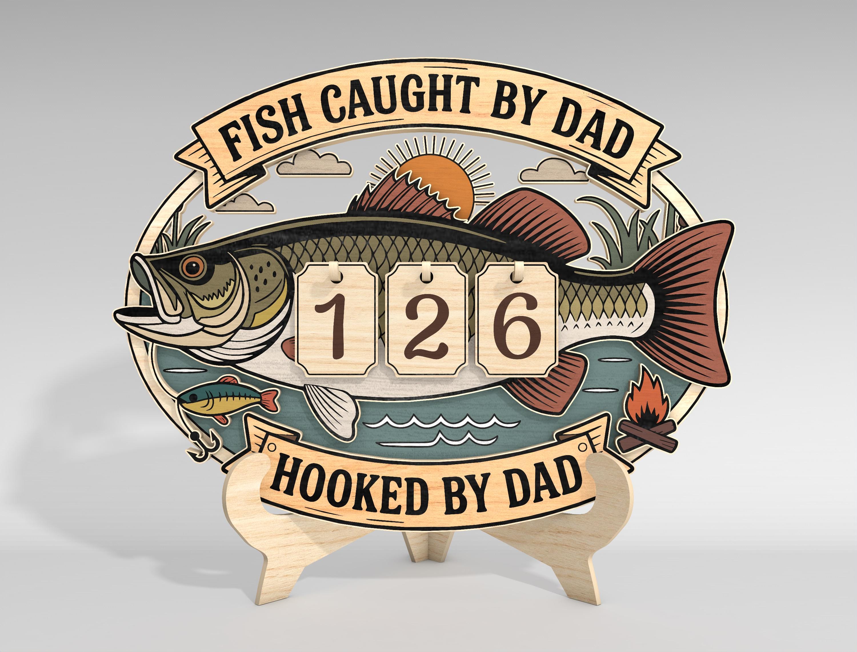 Personalized Fish Caught This Year Tracker Sign Laser Cut File, Angler ...