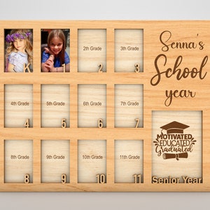 Personalized School Year Photo Frame Svg, Pre K to Graduation School ...