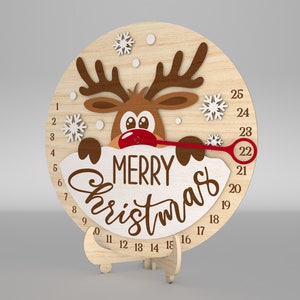 Reindeer Christmas Countdown Calendar Svg, Days Until Christmas Svg ...