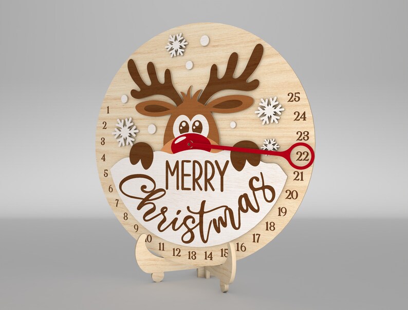 Reindeer Christmas Countdown Calendar Svg, Days Until Christmas Svg ...