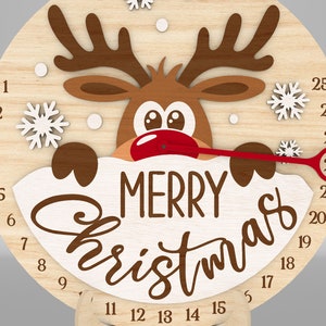 Reindeer Christmas Countdown Calendar Svg, Days Until Christmas Svg ...