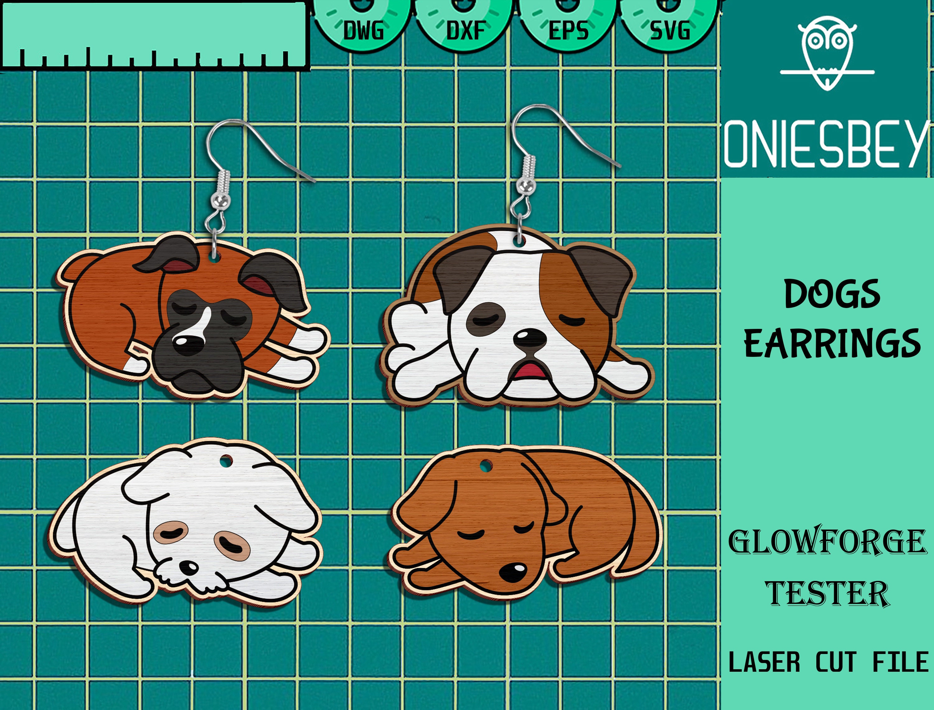 Funny Dog Earrings Svg Bundle, Animal Earring Svg, Earrings Laser Cut ...