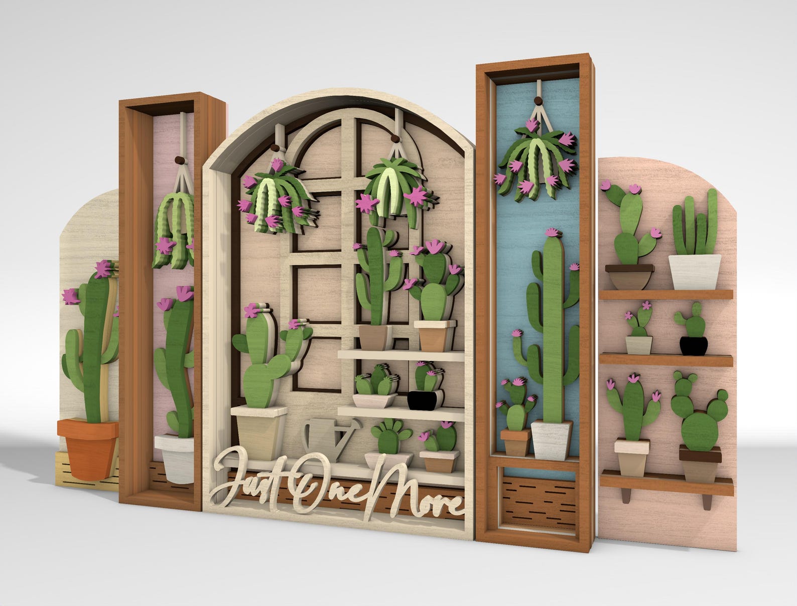 Multilayer Cactus Art Svg, Cactus Shelf SVG Wall Art Svg, Plant Lover ...