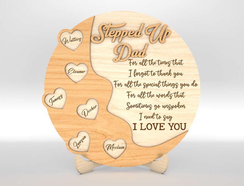 Personalized Dad Face Round Sign SVG, Gift for Dad, Stepped up Dad Sign ...