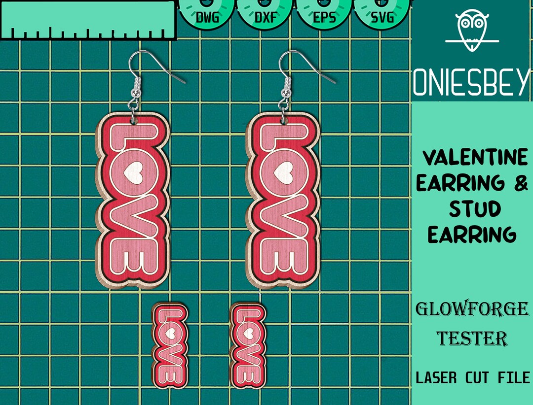 Valentine LOVE Earring Svg Gift for Her Valentine Gift - Etsy