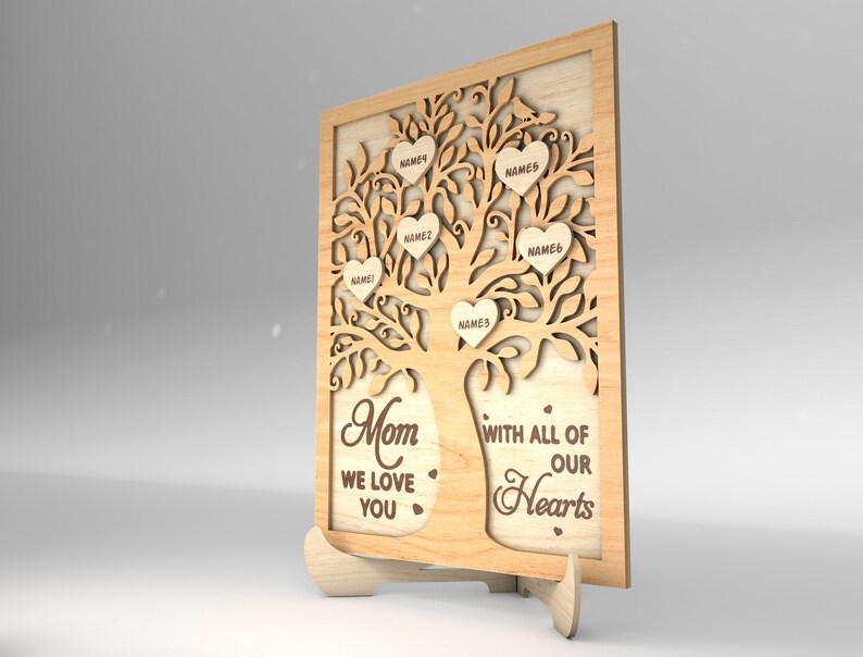 Personalized Mom Family Tree Sign SVG, Gift for Mom, Mothers Day Svg ...