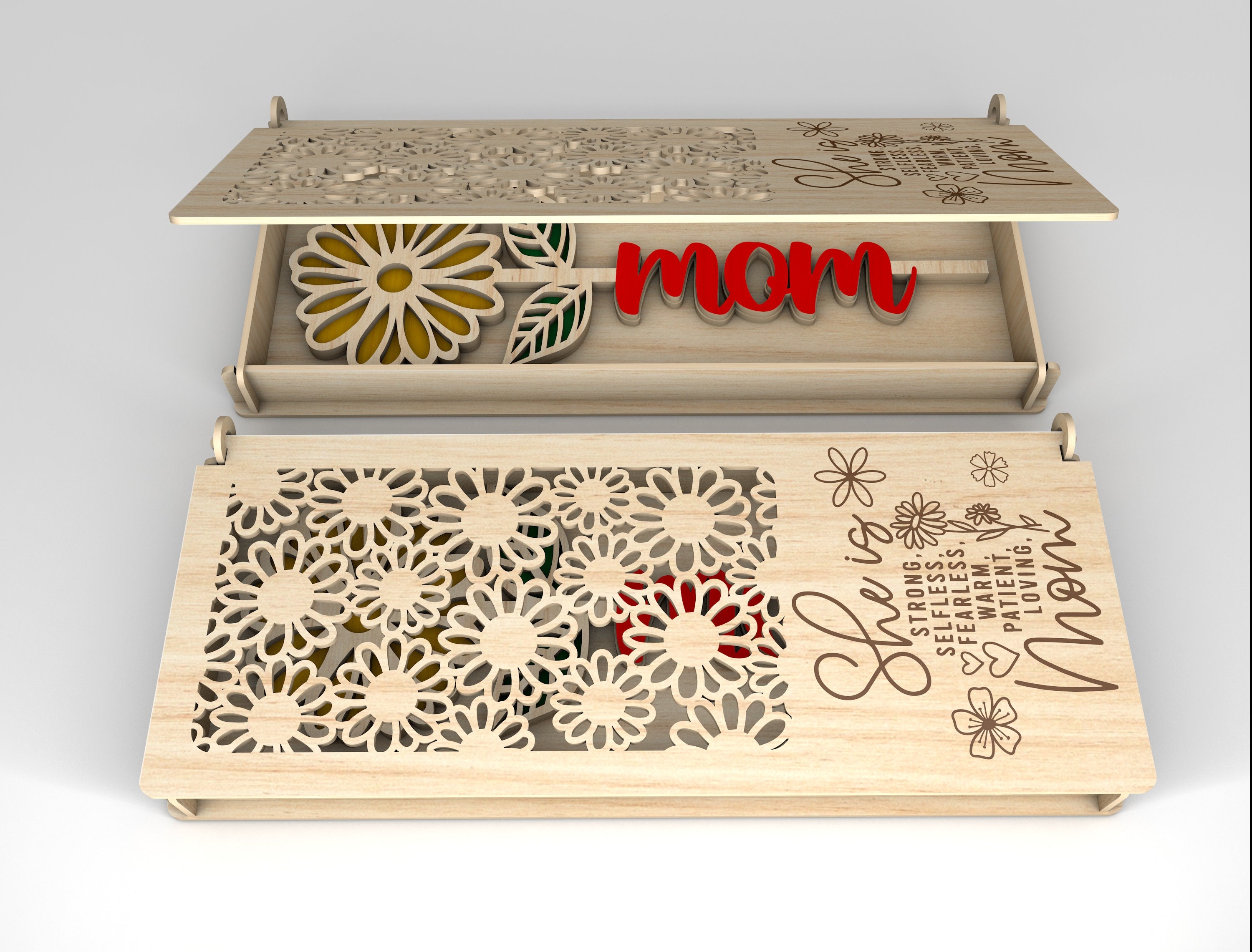 Mothers Day Box Gift With Daisy SVG, Wooden Daisy Svg, Gift for Mom ...