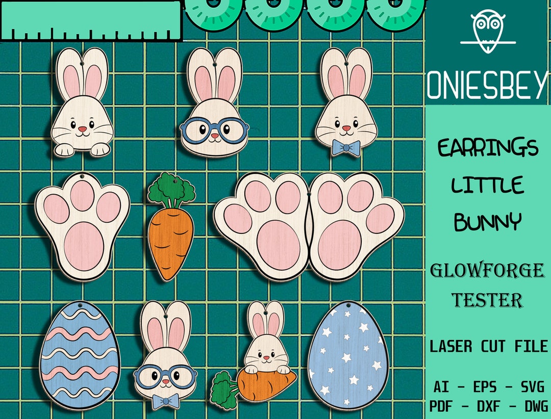 Little Bunny Earrings Svg Bundle, Easter's Day Svg, Earring Svg, Cute ...