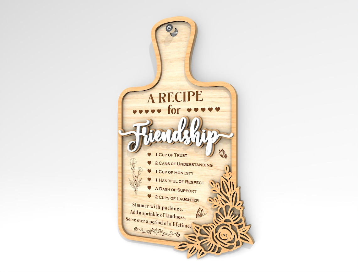 Personalized Friendship Recipe Cutting Board Svg, Recipe Svg, Gift for ...