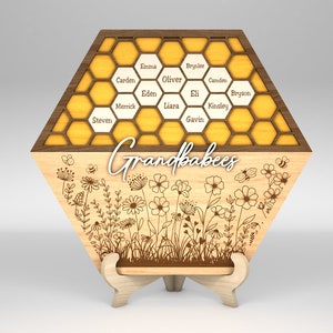 Personalized Bee Hive Family Tree Sign SVG, Grandbabees Sign Svg, Gift ...