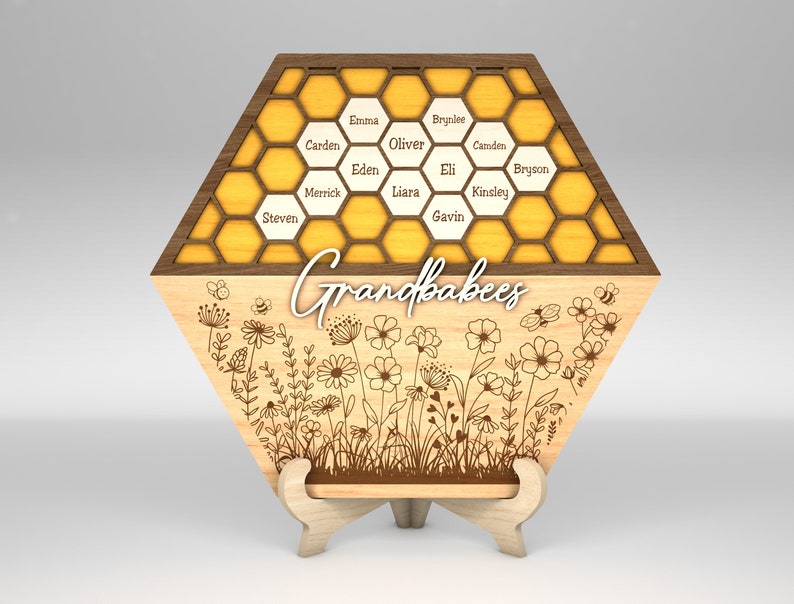 Personalized Bee Hive Family Tree Sign SVG, Grandbabees Sign Svg, Gift ...