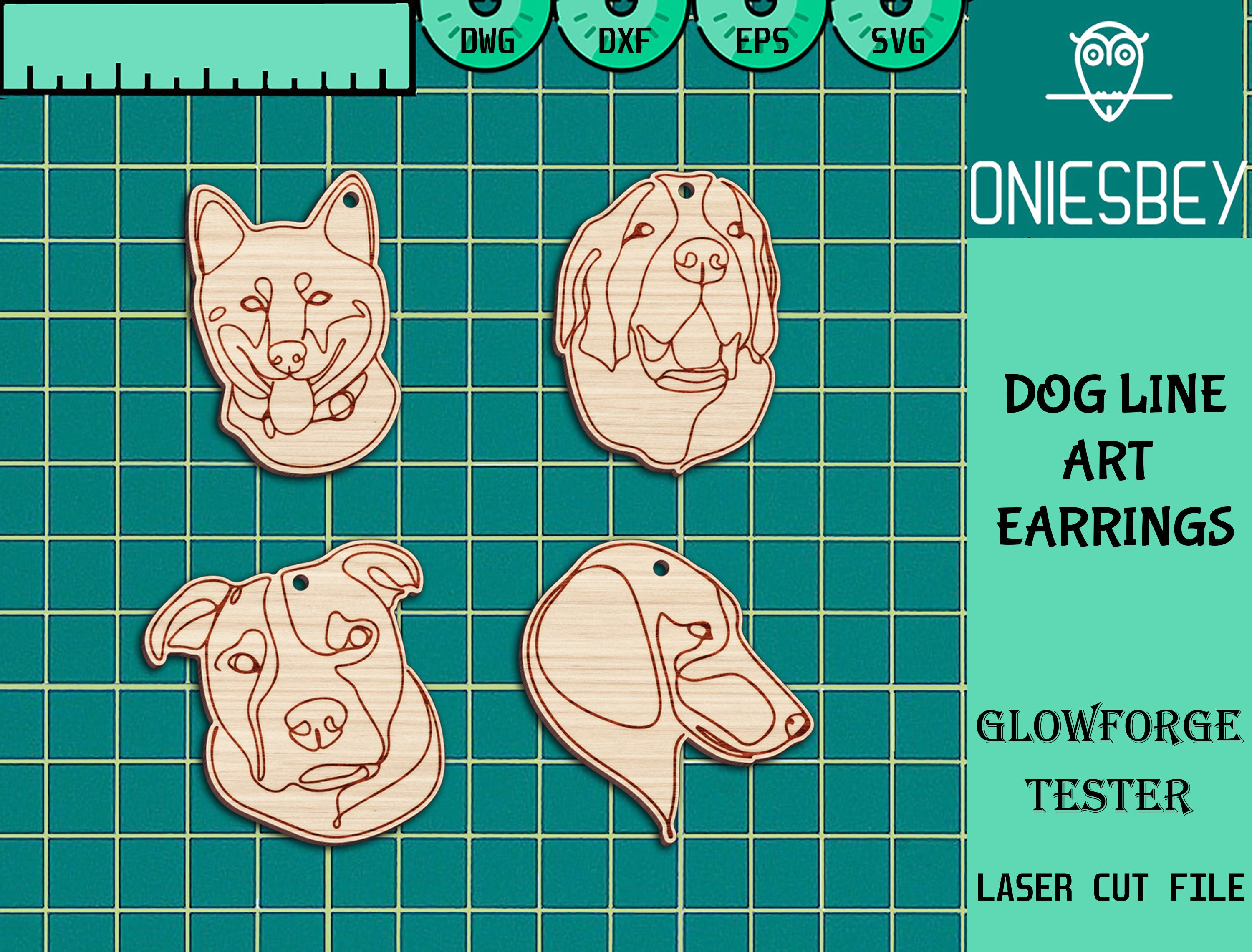 Dog Line Art Earrings Svg Bundle Animal Earring Svg Earrings - Etsy