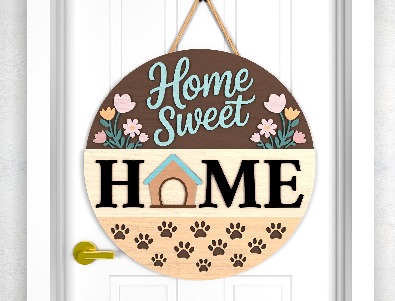 Dog Welcome Sign SVG Bundle, Funny Pet Quote Round Door Hanger Svg,home ...