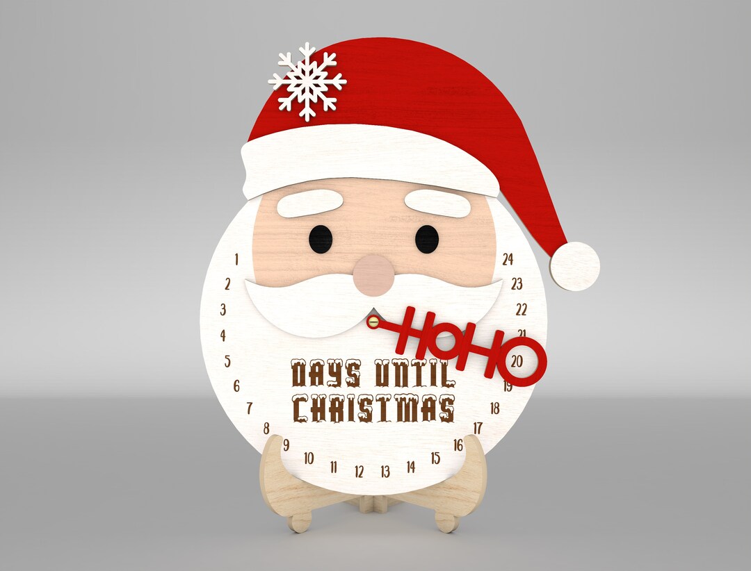 Santa Claus Christmas Countdown Calendar Svg, Days Until Christmas Svg ...