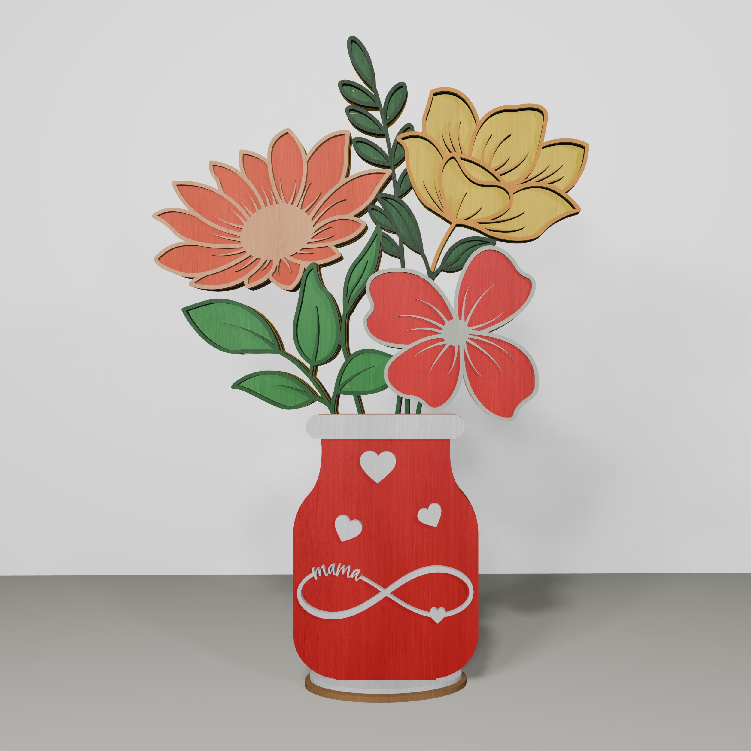 Mothers Day Flowers & Vase With Stand SVG, Gift for Mom, Mothers Day ...
