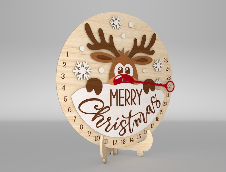 Reindeer Christmas Countdown Calendar Svg, Days Until Christmas Svg ...