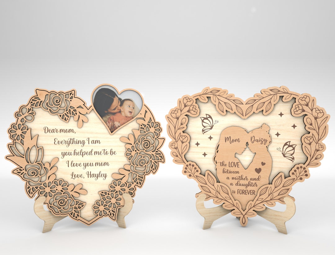 Personalized Floral Heart Mom and Daughter Sign Svg,heart Sign Svg ...