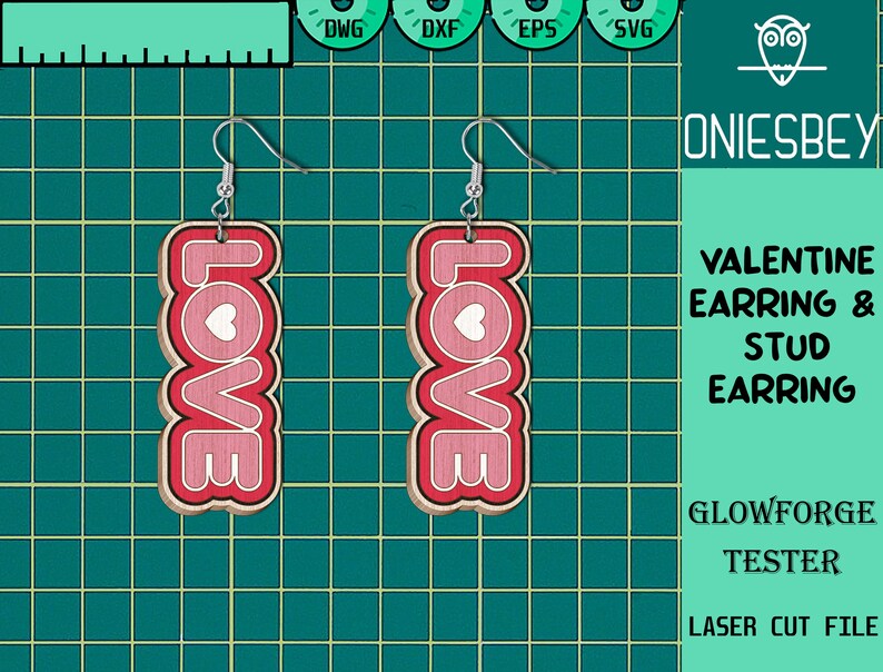 Valentine LOVE Earring Svg Gift for Her Valentine Gift - Etsy