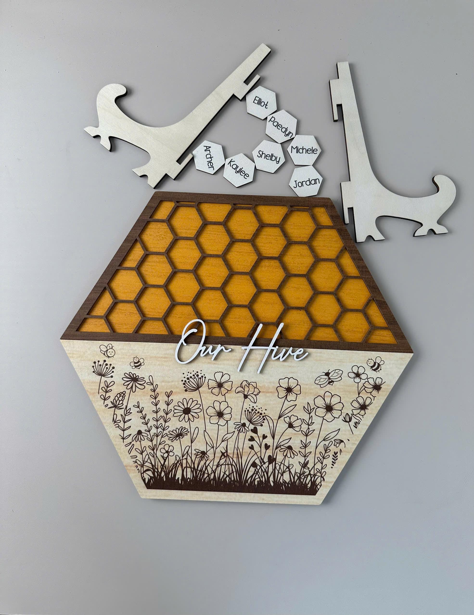 Personalized Bee Hive Family Tree Sign SVG, Grandbabees Sign Svg, Gift ...