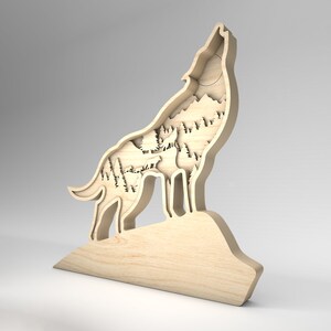 Multilayer Wolf Scene Art Svg, 3D Layered Wolf Art Svg, Wolf Svg, 9 ...