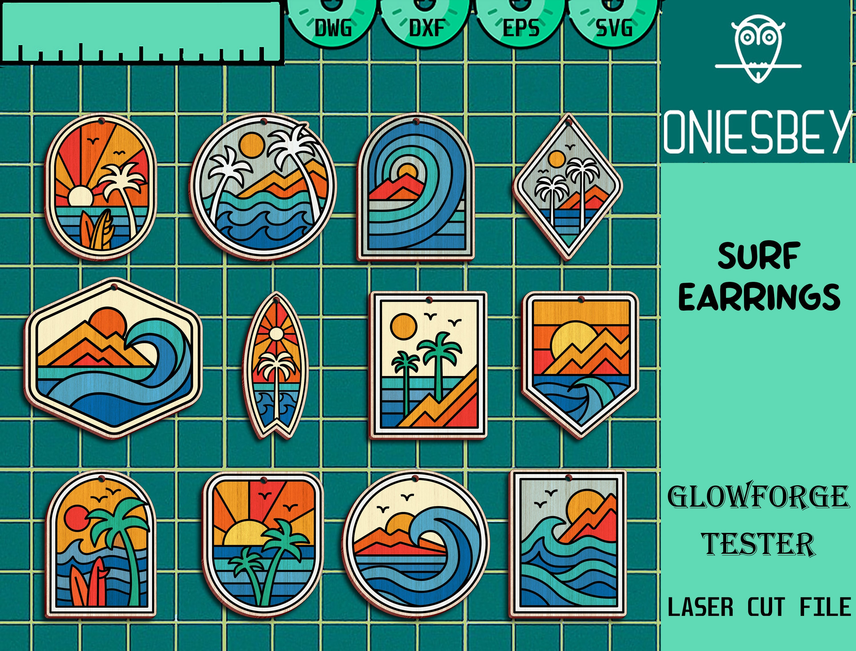 Surf Earrings Svg Bundle, Gift for Her, Hello Summer Svg, Beach Life ...