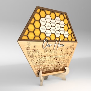 Personalized Bee Hive Family Tree Sign SVG, Grandbabees Sign Svg, Gift ...