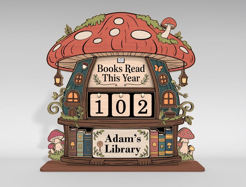 Personalized Book Read Tracker Sign Laser Cut, Books Read This Year ...