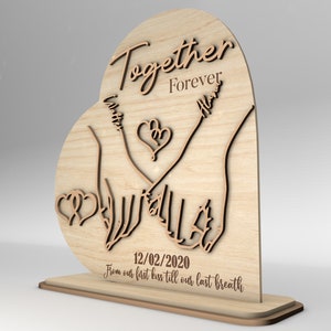 Personalized Couple Hands Together Forever Sign SVG, Gift for Couple ...