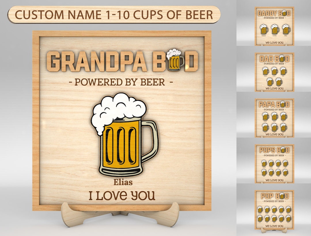 Personalized Dad Bod Sign SVG, Beer Dad Sign Svg, Beer Mug Sign Svg ...